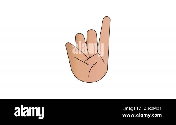 Hand icons with finger count. Hand gesture symbols, counting by bending fingers Stock Video ...