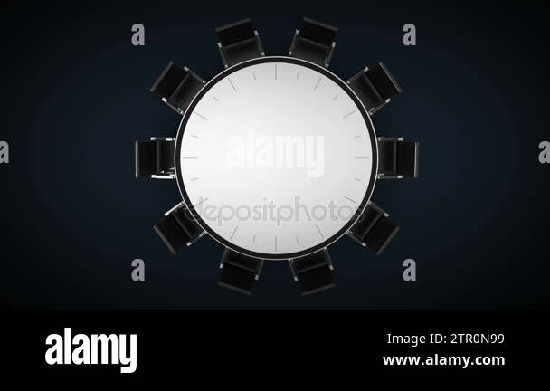 Conference table changes time watch, indicated 2 o'clock. business room ...