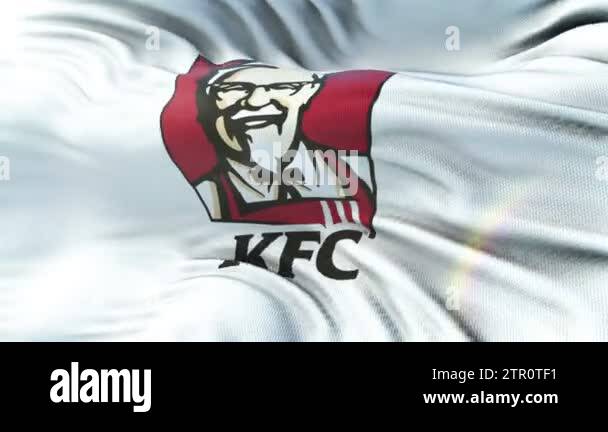 KFC flag waving on sun. Seamless loop with highly detailed fabric ...