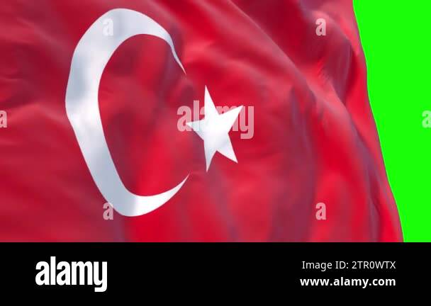 Turkish flag waving in the wind as background or intro, Turkey flag in ...