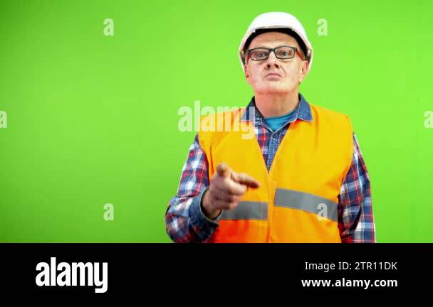Angry mature foreman firing unprofessional incompetent worker with hand ...