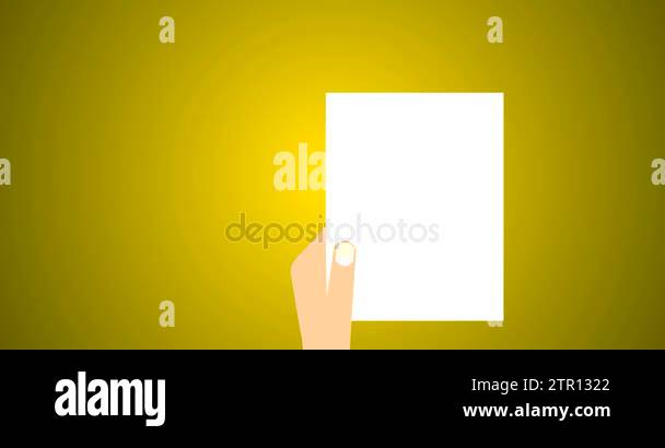 Flat Vector Animation Footage of Business Man Holding Contract ...