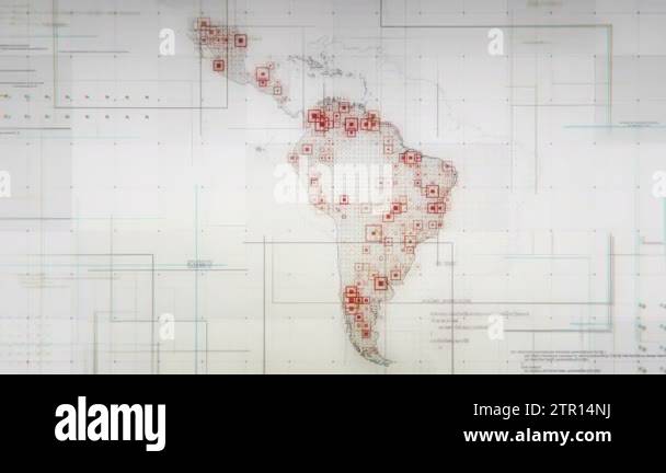 Blackline map latin america