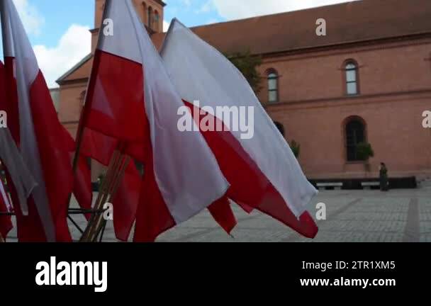 Polish flags about Holy Trinity Church in Torun - former Protestant ...