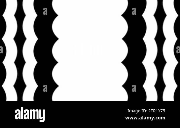 Abstract black and white undulating pattern with vertical rows of ...