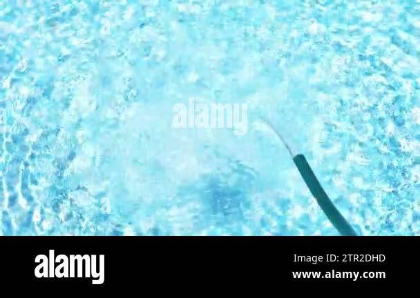 Pool Water Background Loop. 4k, close-up. water flows into the pool ...
