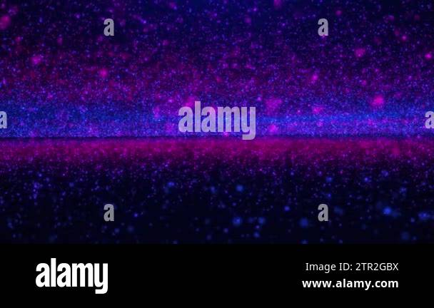 A moving surface of bright neon particles. Sparkling and glowing ...