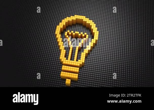 Boxes Formed A Light Bulb. Black background, 3 in 1, created in 4K, 3d ...