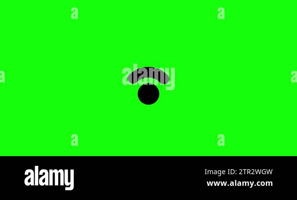 Simple Wi-fi icon animated on green background. Loop animation of Wi-Fi ...