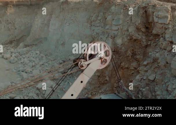 Loading the Ore Into Heavy Dump Truck at The Opencast Mining Site in 4K ...