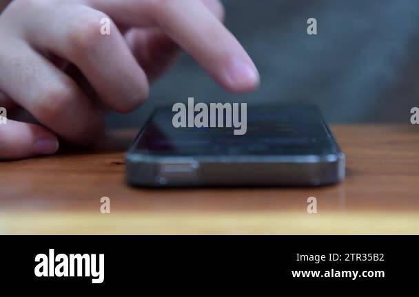 Fingers make gestures touching and swiping the screen of a modern ...