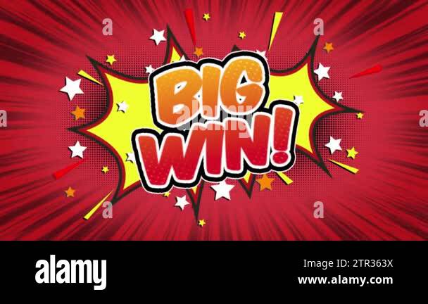 Big Win Word Retro Cartoon Comic Bubbles Popup Style Expressions ...