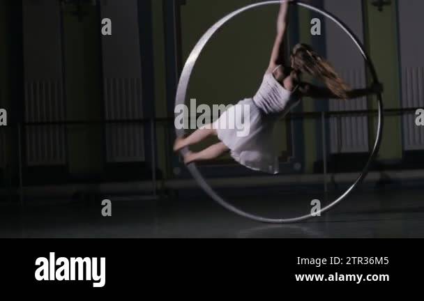 Circus artist on scene make a show Stock Video Footage - Alamy