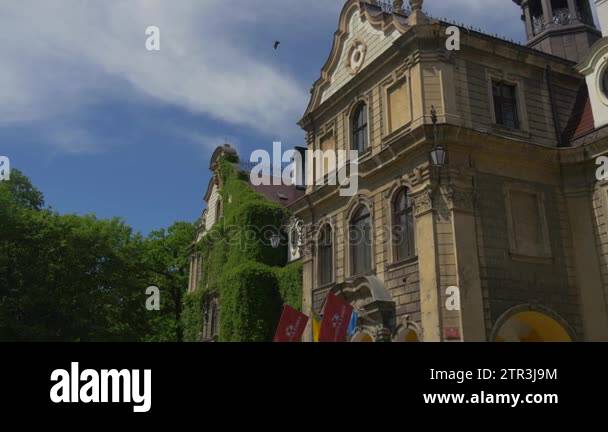 Young Girls at Excursion Moszna Castle Walking Towardthe Building Park ...