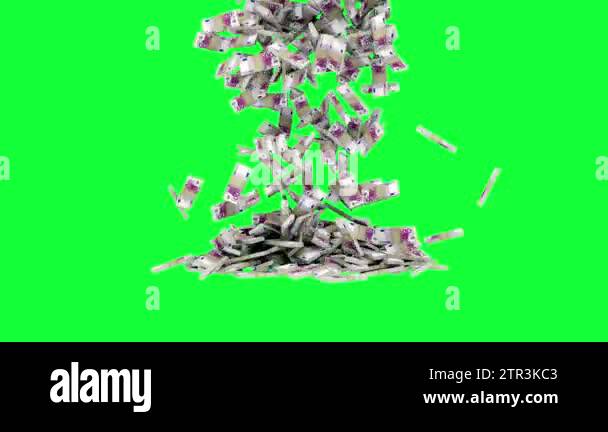 Euro are falling. realistic animation. Green screen footage Stock Video ...