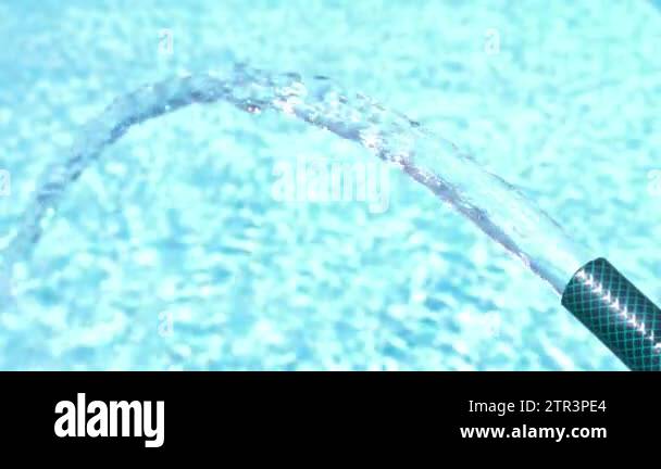 Pool Water Background Loop. 4k, close-up. water flows into the pool ...