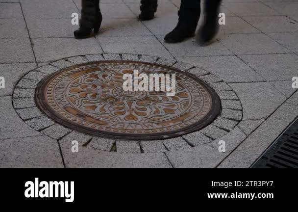 Manhole, gutter. Budapest Stock Video Footage - Alamy