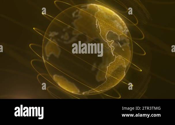 Virtual Globe Futuristic Earth Hologram Spinning Digital Planet Seamless Looping Motion ...