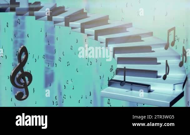 music background with music key and notes render 3D Stock Video Footage ...