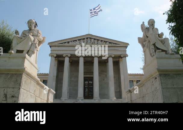 Statues of the ancient Greek philosophers Plato and Socrates Stock ...