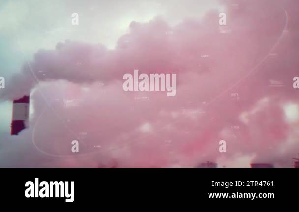 Industrial landscape. From pipe factory smoke, polluting the atmosphere ...