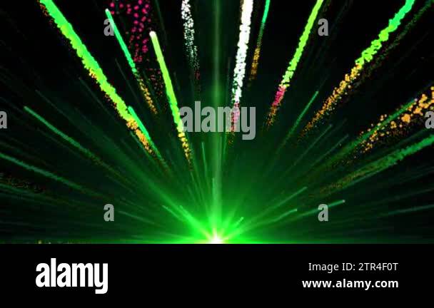 Seamless Animation of abstract colorful green light and fireworks ...