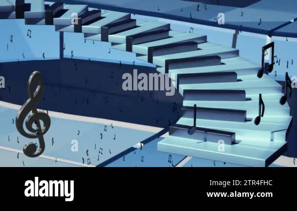 music background with music key and notes render 3D Stock Video Footage ...