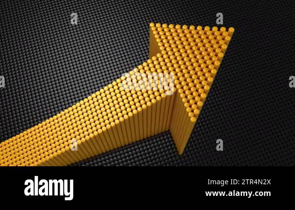 Cylinders Formed A Arrow. Black background, 3 in 1, created in 4K, 3d ...