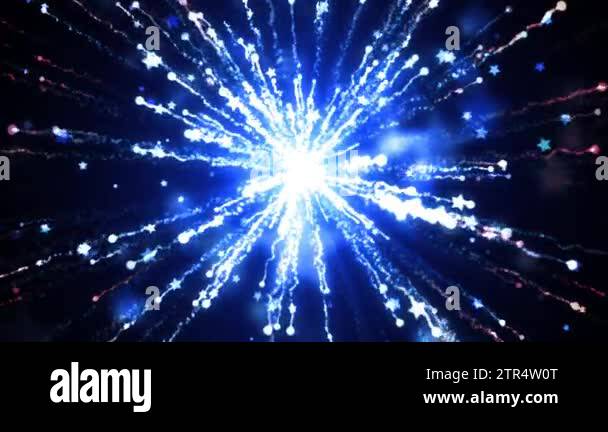 4K HD abstract background animation with particles and light rays which ...