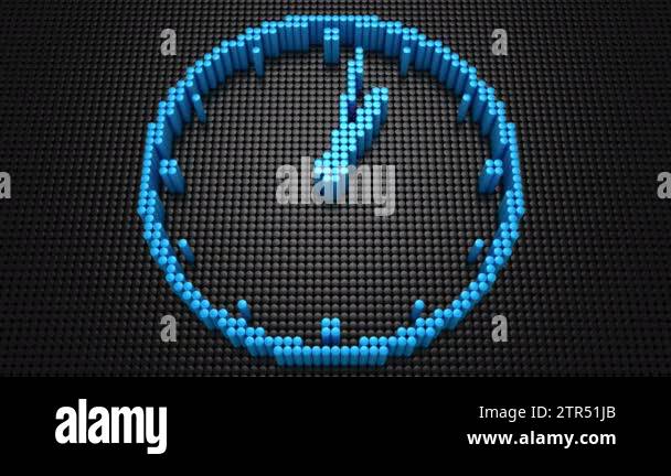 Cylinders Formed A Clock. Black background, 2 in 1, loop (181-540 ...