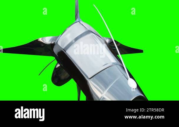 Sci fi fufturistic ship. Concept of future. Green screen. Realistic 4K ...