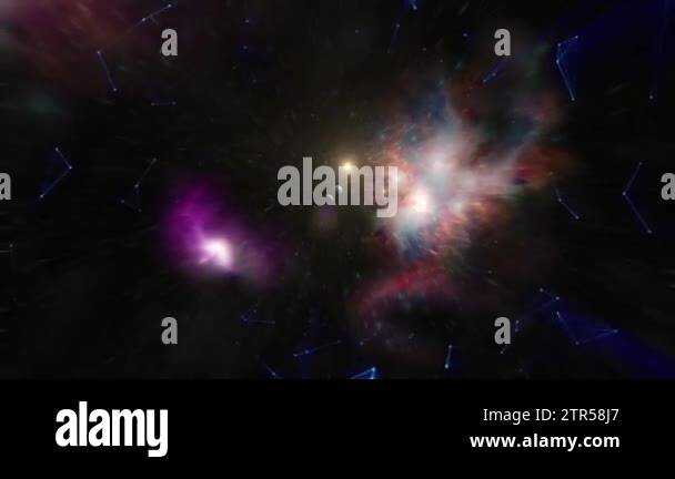 Abstract of warp or hyperspace motion in blue star trail. Stock ...