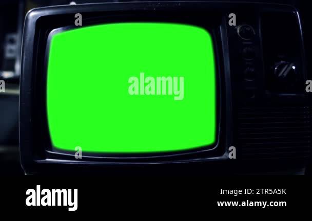 Vintage Tv Green Screen. Aesthetics Of The 80s. Zoom Out. Ready to ...