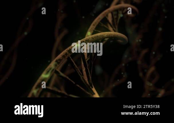 DNA spinning RNA double helix slow science electron microscope closeup ...