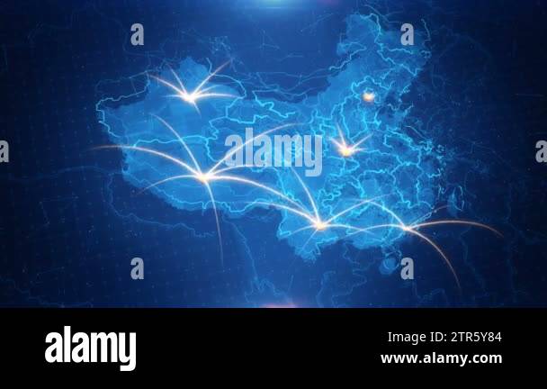 Map of the China with the animated background Stock Video Footage - Alamy