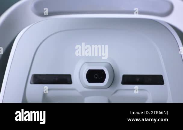 Medical machine examining eyeball. Eye examination test on a ...