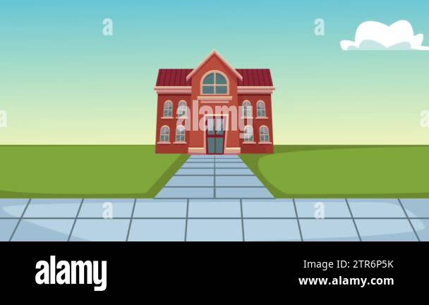 Cartoon school building illustration Stock Videos & Footage - HD and 4K ...