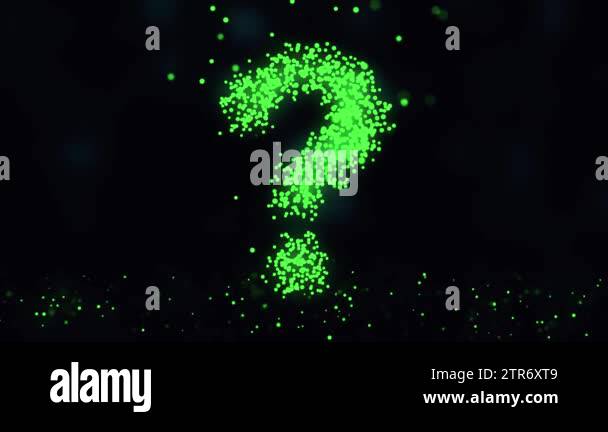 Question mark. Animation of plexus network from question symbol on ...