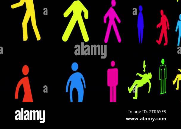 sequence made from different graphic images of male and men signage ...