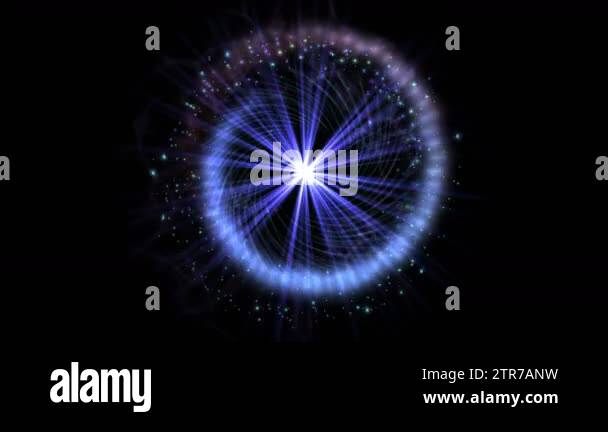 4k rotate fire halo particles fireworks background,star rays laser ...