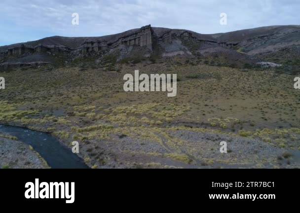 Rock formations with castle, houses silhouette. Castillos de Pincheira ...