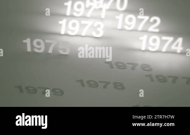 Glowing Numbers Timeline: 1970s, 1980s and 1990s Stock Video Footage ...