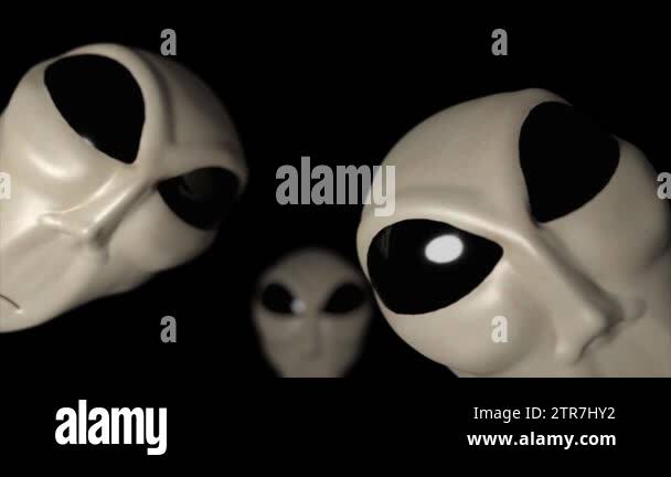 Alien grey heads faces creepy extraterrestrial gray abduction creature ...