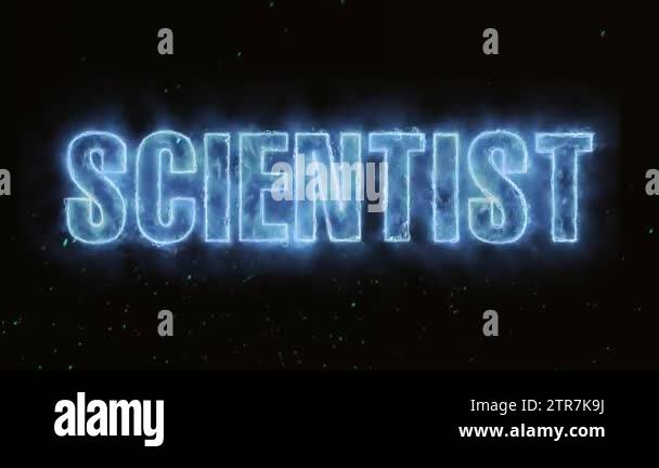 scientist Word Hot Burning on Realistic Fire Flames Sparks And Smoke ...