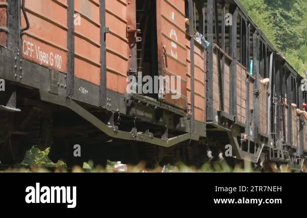 Train View with Old Wooden Wagons Old and Nostalgic Railway Locomotion ...