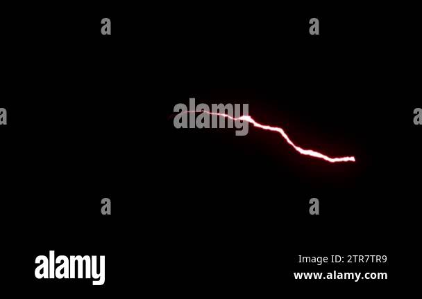 animated RED Lightning bolt flight on black background seamless loop ...