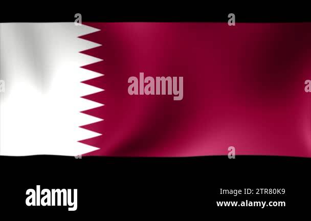 Qatar Flag. Background Seamless Looping Animation. 4K High Definition ...
