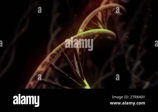 DNA spinning RNA double helix slow science electron microscope closeup ...