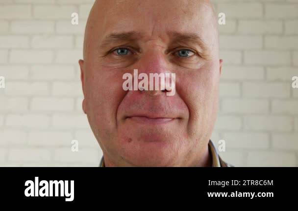 Happy Man Looking to Camera Smile and Give a Wink (Ultra High ...