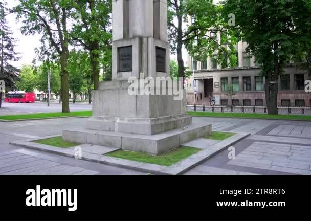 Freedom Monument in Kaunas, Lithuania by sculptor Juozas Zikaras was ...
